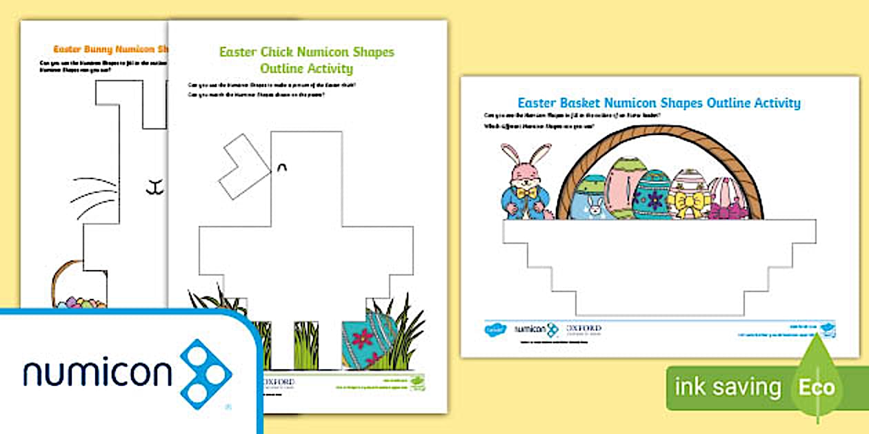 Easter-Themed Numicon Shape Outlines Activities Pack